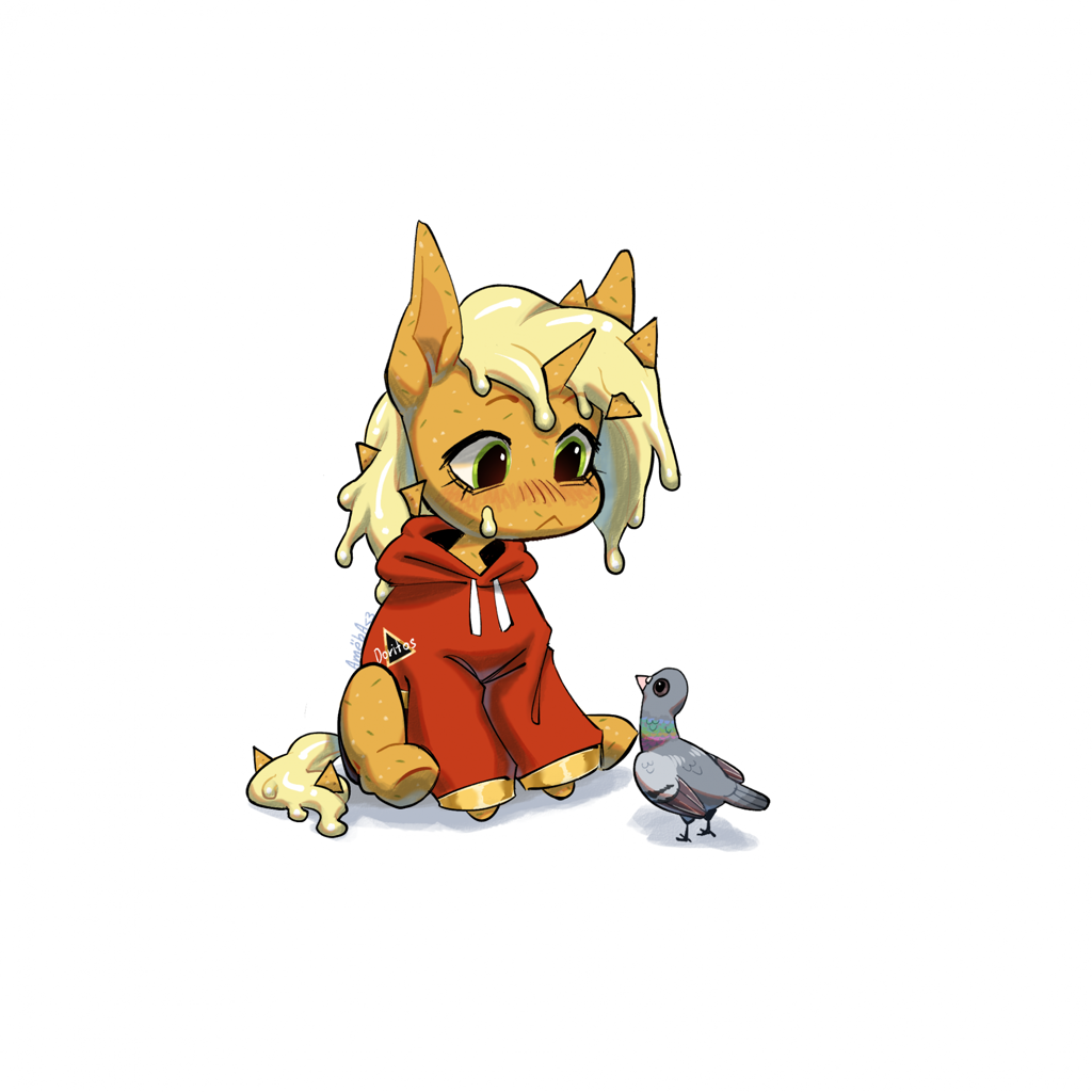 #3408123 - safe, artist:amoeba_228, oc, oc only, bird, food pony ...