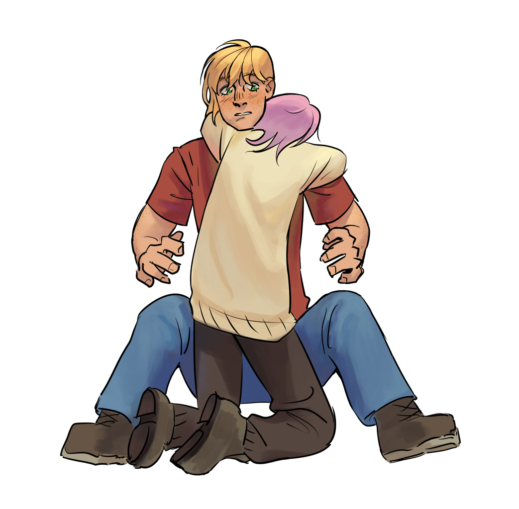 #3408188 - safe, artist:hzwnwm, big macintosh, fluttershy, human, g4 ...