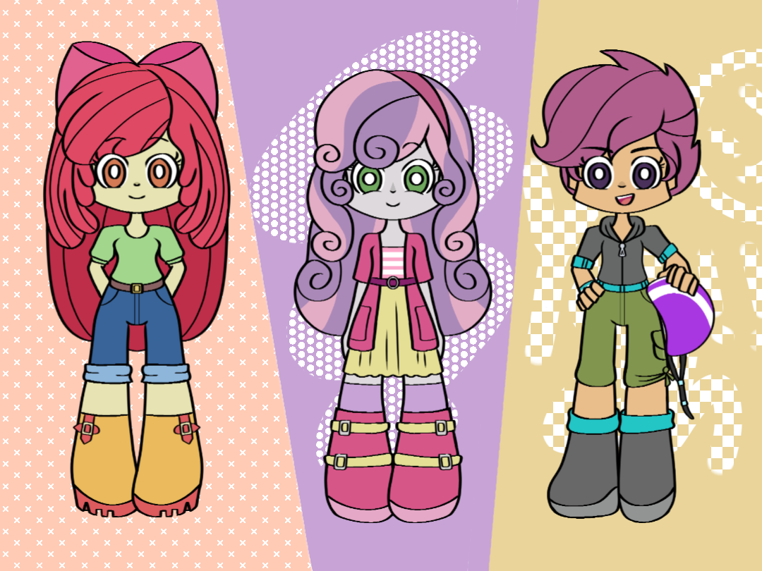 #3409162 - safe, artist:土笋冻线条, apple bloom, scootaloo, sweetie belle ...