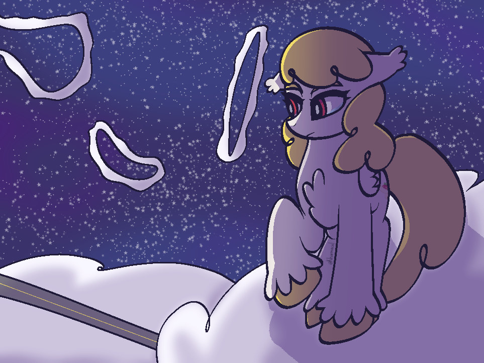 #3410203 - safe, artist:kharmacal, oc, oc only, oc:bananaberry, pegasus, pony, big hooves, cloud ...