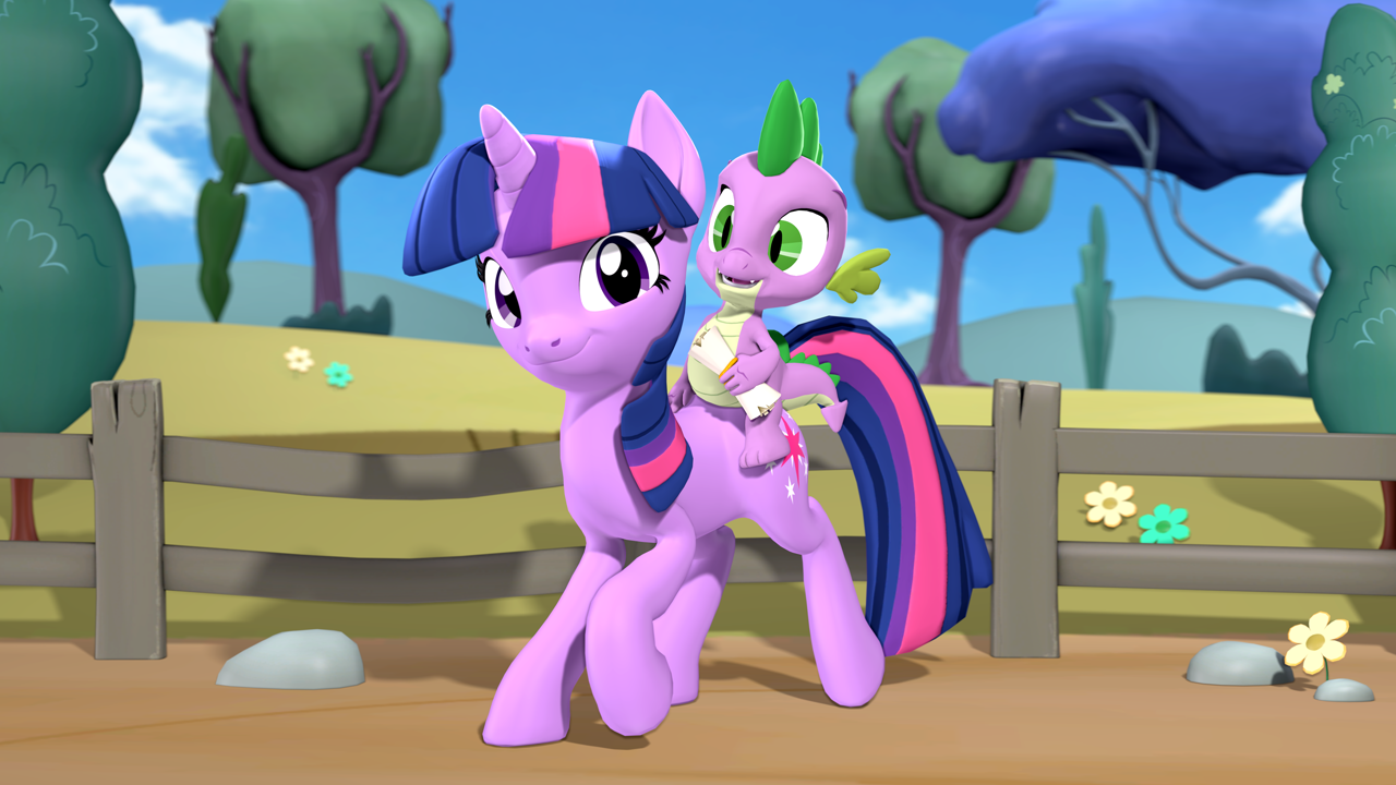 #3395808 - safe, artist:owlpirate, spike, twilight sparkle, dragon ...