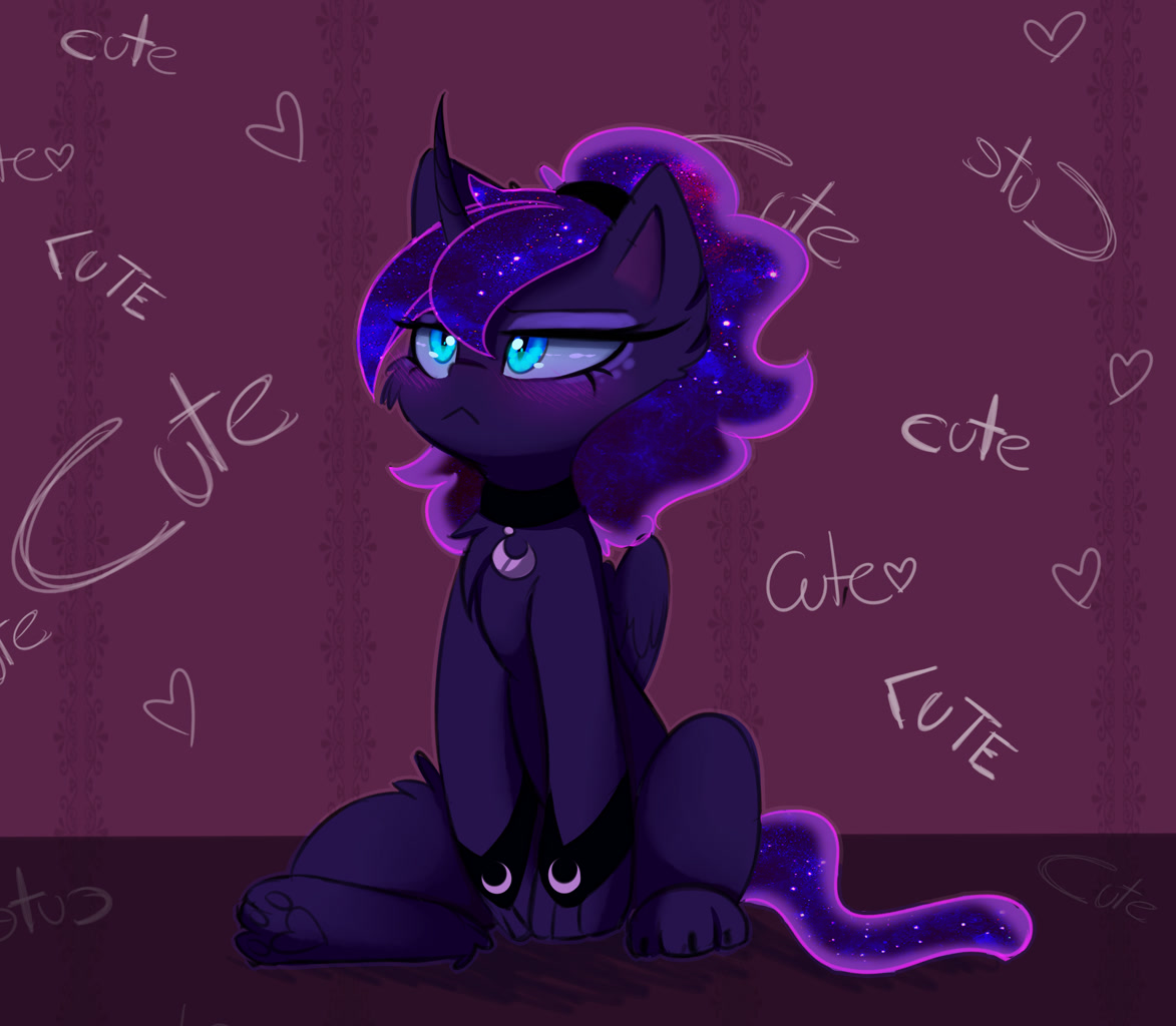 #3396957 - safe, artist:magnaluna, princess luna, alicorn, cat, cat ...