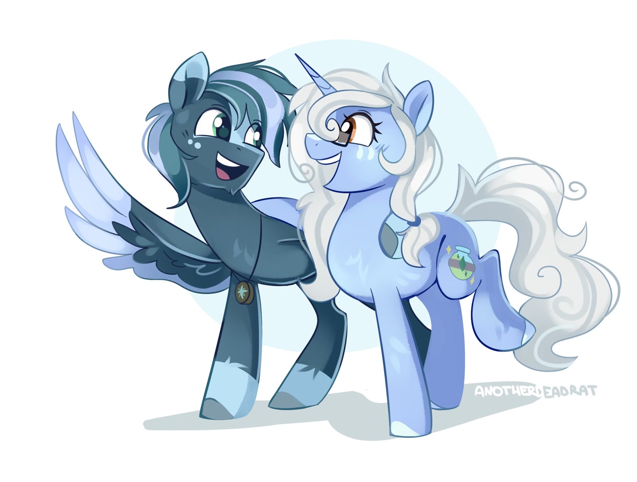 #3397255 - safe, artist:anotherdeadrat, oc, oc only, oc:aerial venture, pegasus, pony, unicorn ...