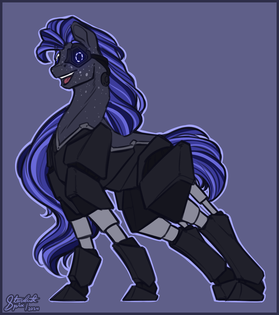 #3397350 - safe, artist:stardustspix, oc, oc only, oc:disthene, cyborg ...