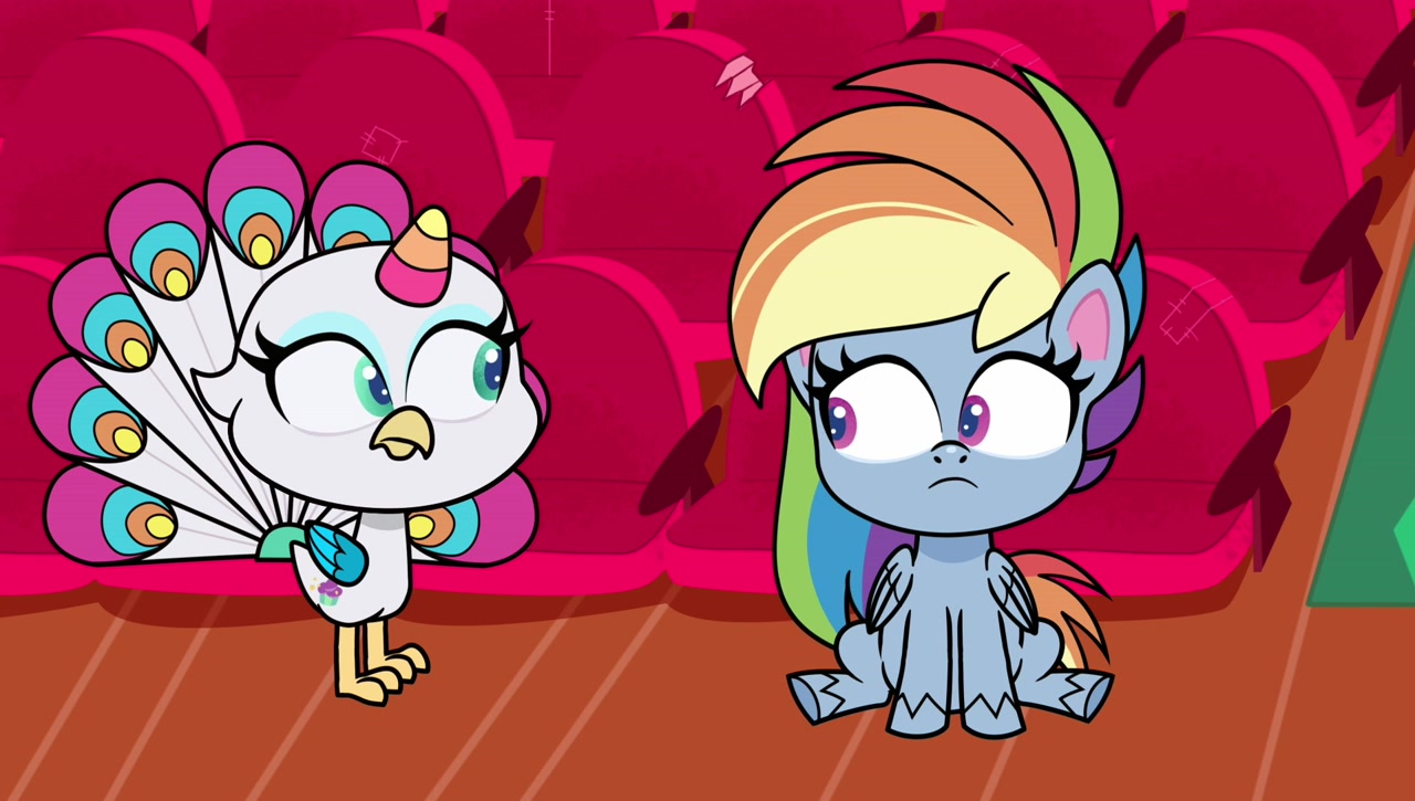 #3397833 - safe, screencap, rainbow dash, sugar snap, bird, peacock ...