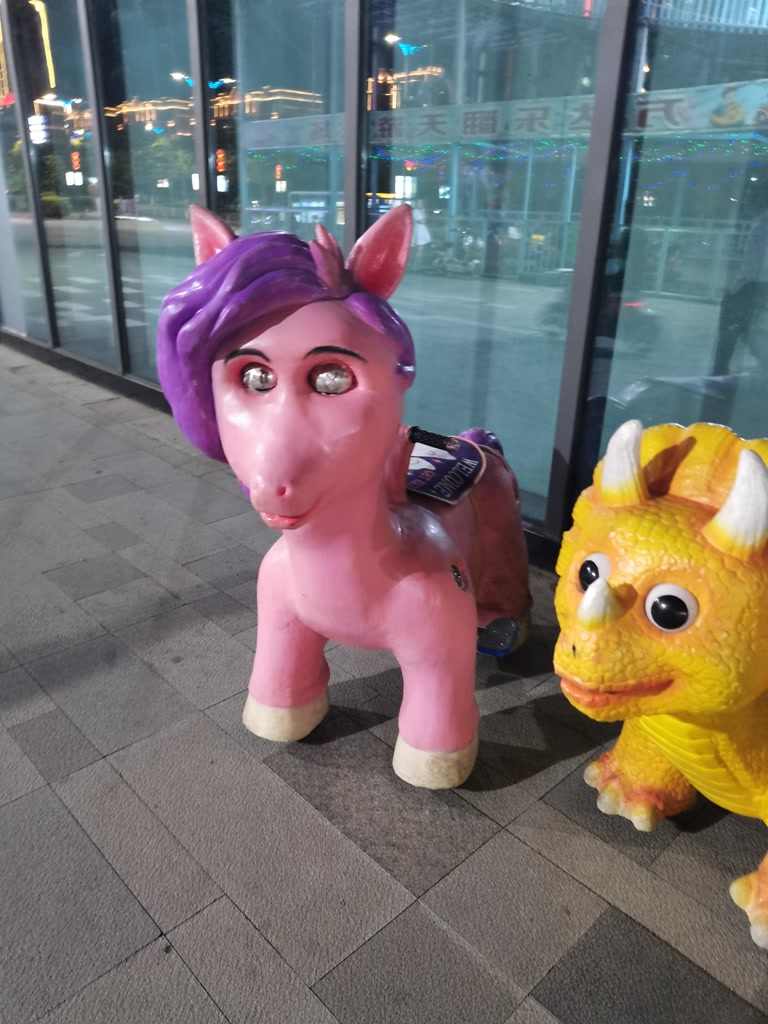 #3398517 - safe, pipp petals, dinosaur, pony, triceratops, g5, abomination, blank eyes, bootleg ...