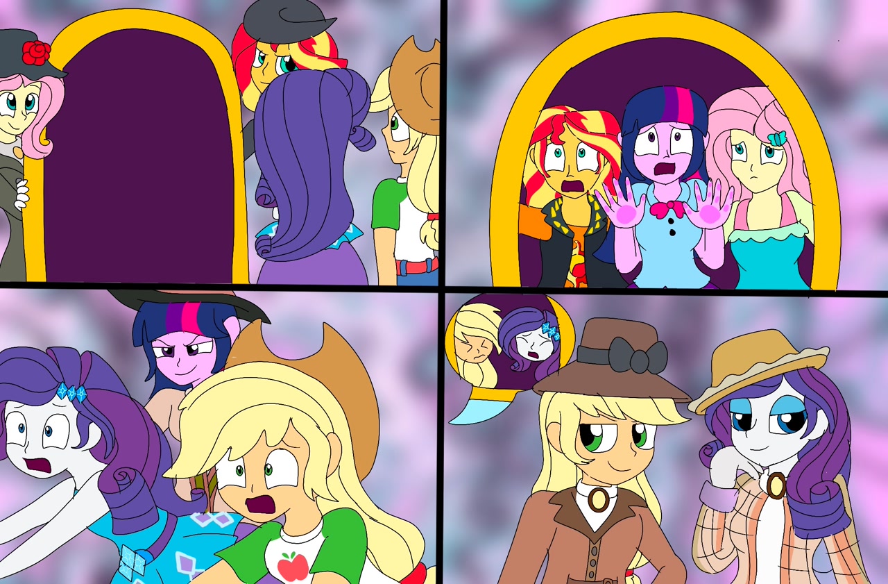 #3420312 - safe, artist:artsymlp12, applejack, fluttershy, rarity ...