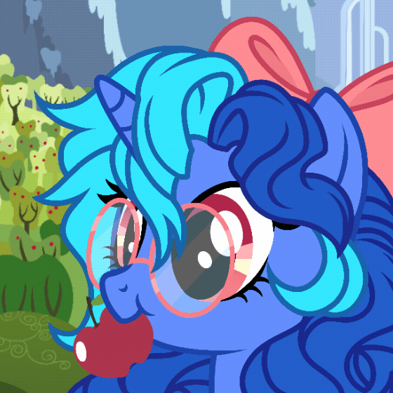 #3421787 - safe, artist:cstrawberrymilk, oc, pony, unicorn, animated, apple, female, food, gif ...