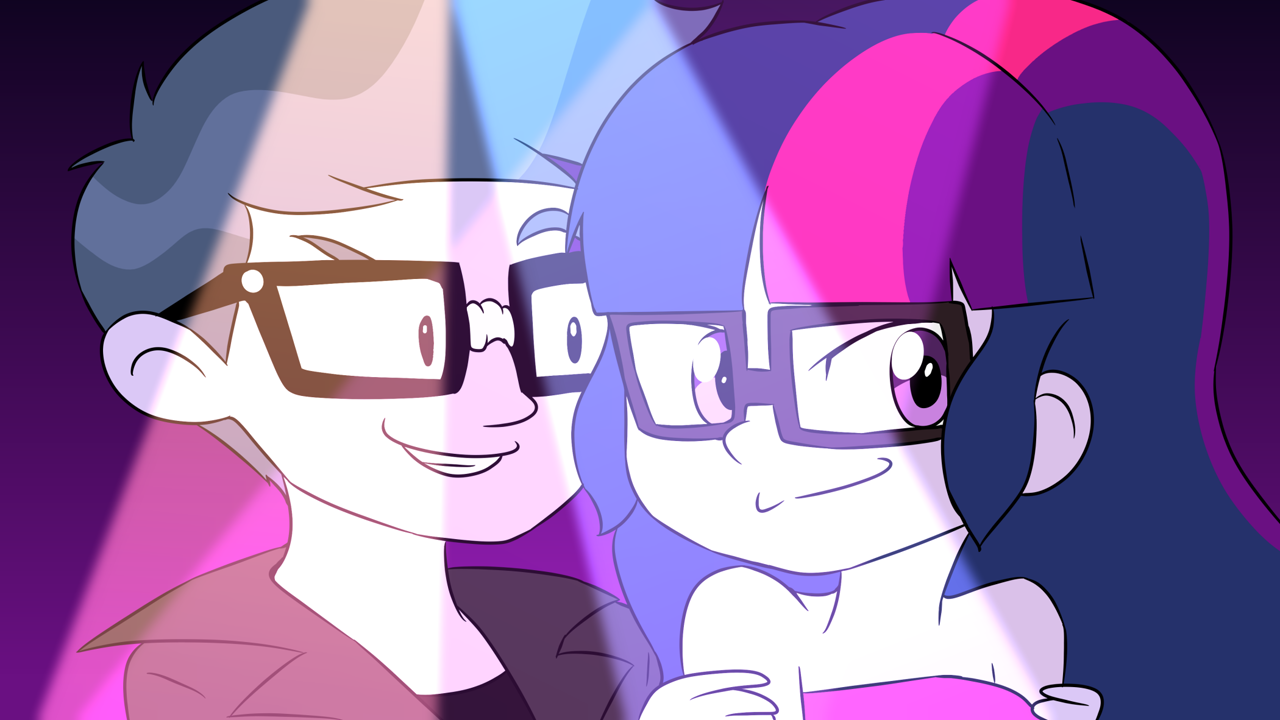 #3422095 - safe, artist:qsky, micro chips, sci-twi, twilight sparkle, human, equestria girls, g4 ...