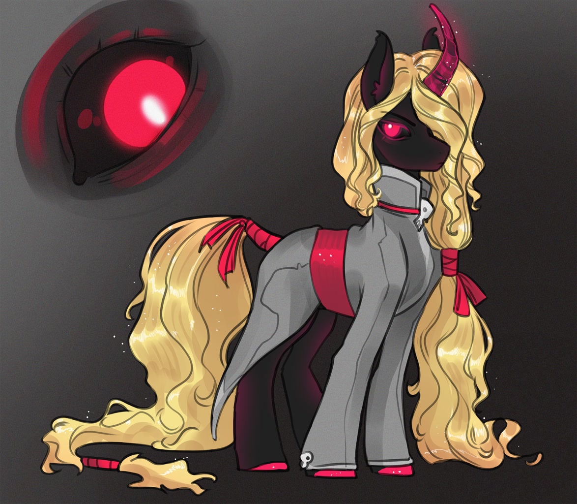 #3422262 - safe, artist:opalacorn, oc, oc only, pony, unicorn, black sclera, clothes, colored ...