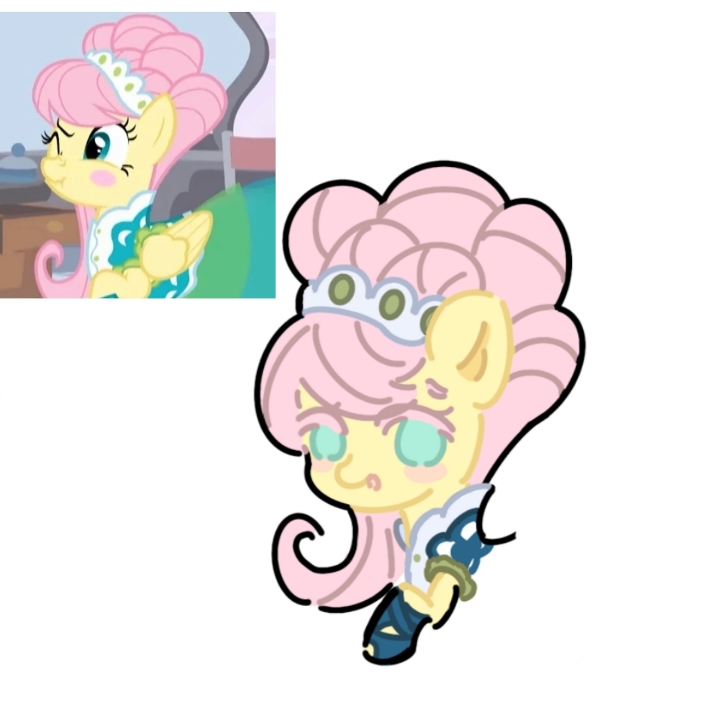 #3427354 - safe, artist:zhengbananchui, fluttershy, pegasus, pony, g4, bust, cute, hairstyle ...