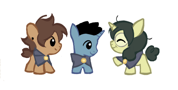 #3427560 - safe, artist:nompang22, earth pony, pony, unicorn, chibi ...