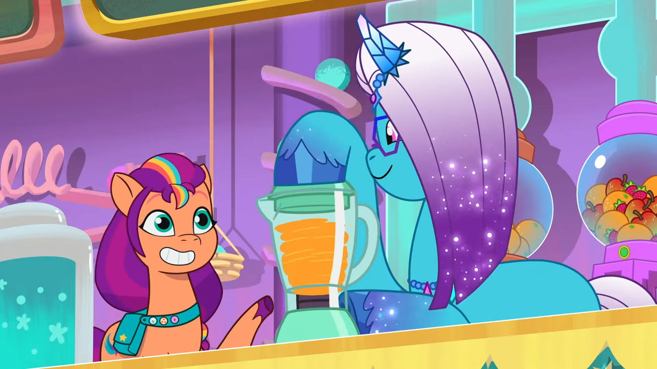 #3430334 - safe, screencap, comet (g5), sunny starscout, auroricorn ...