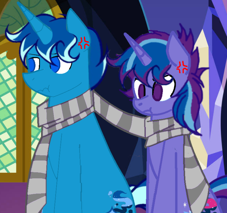 #3430953 - safe, artist:kitchenkitsuneart, oc, oc only, oc:moonshadow colt, oc:wolf blake, pony ...