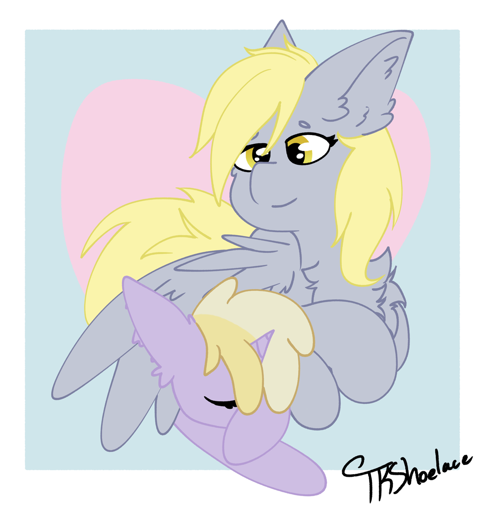 3417795 Safe Artist Tkshoelace Derpy Hooves Dinky Hooves Pegasus