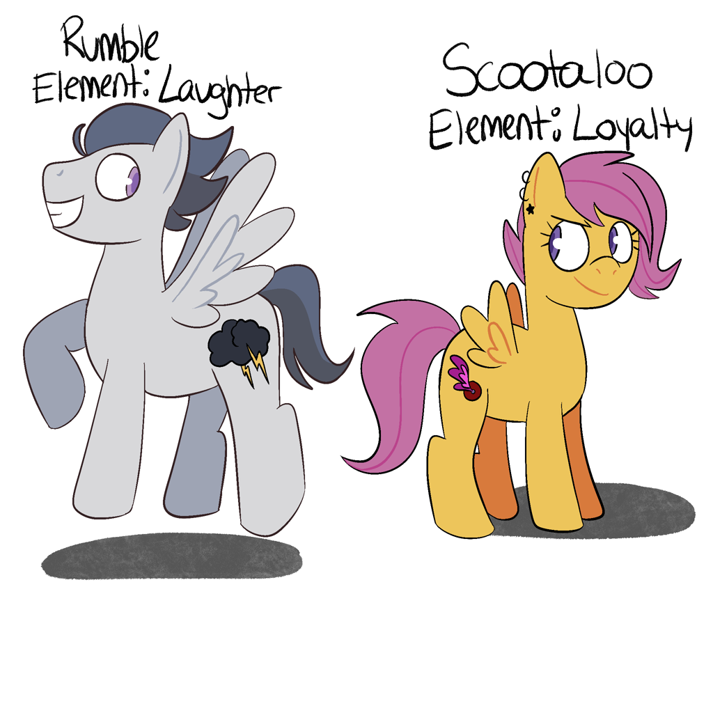 #3417831 - safe, artist:doughnut-doodles, rumble, scootaloo, pegasus ...