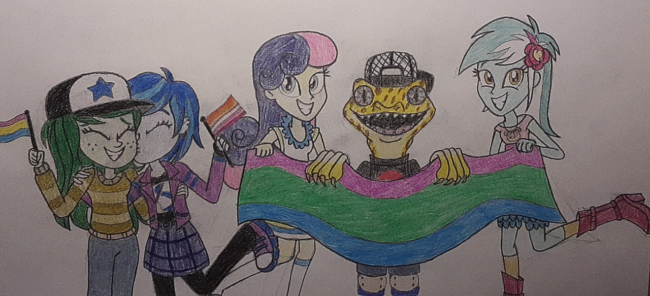 #3418055 - safe, artist:jebens1, bon bon, lyra heartstrings, sweetie ...