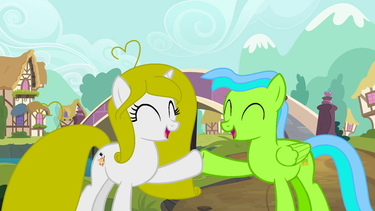 #3440885 - safe, artist:thunderlime374, oc, oc:anabelle art, oc:lime ...