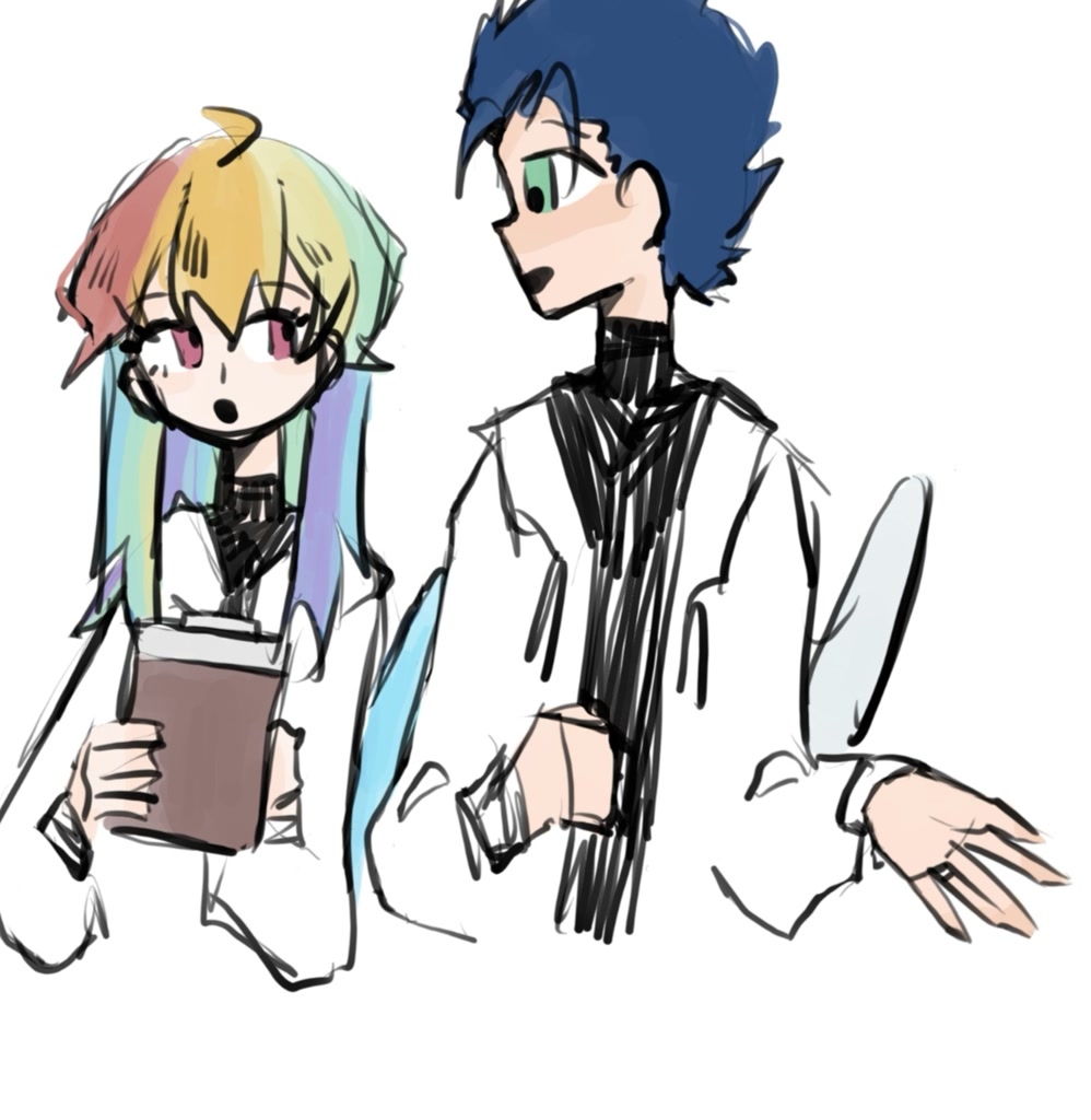 #3443291 - safe, artist:yixiaobua, rainbow dash, soarin', human, blue ...