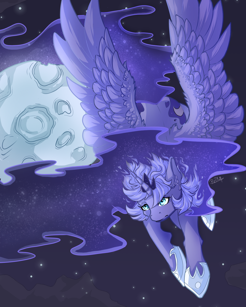 #3444552 - safe, artist:rizpilaff, princess luna, alicorn, pony, g4 ...