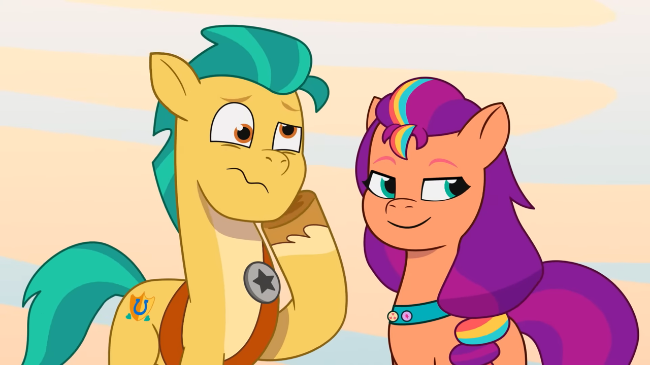 #3446094 - safe, screencap, hitch trailblazer, sunny starscout, earth ...