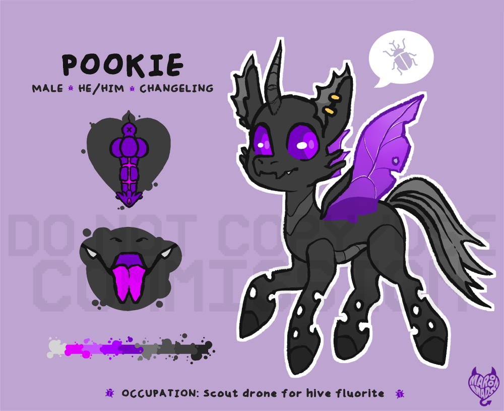 #3446174 - explicit, artist:maroonmads, oc, oc only, oc:pookie, changeling, changeling oc ...