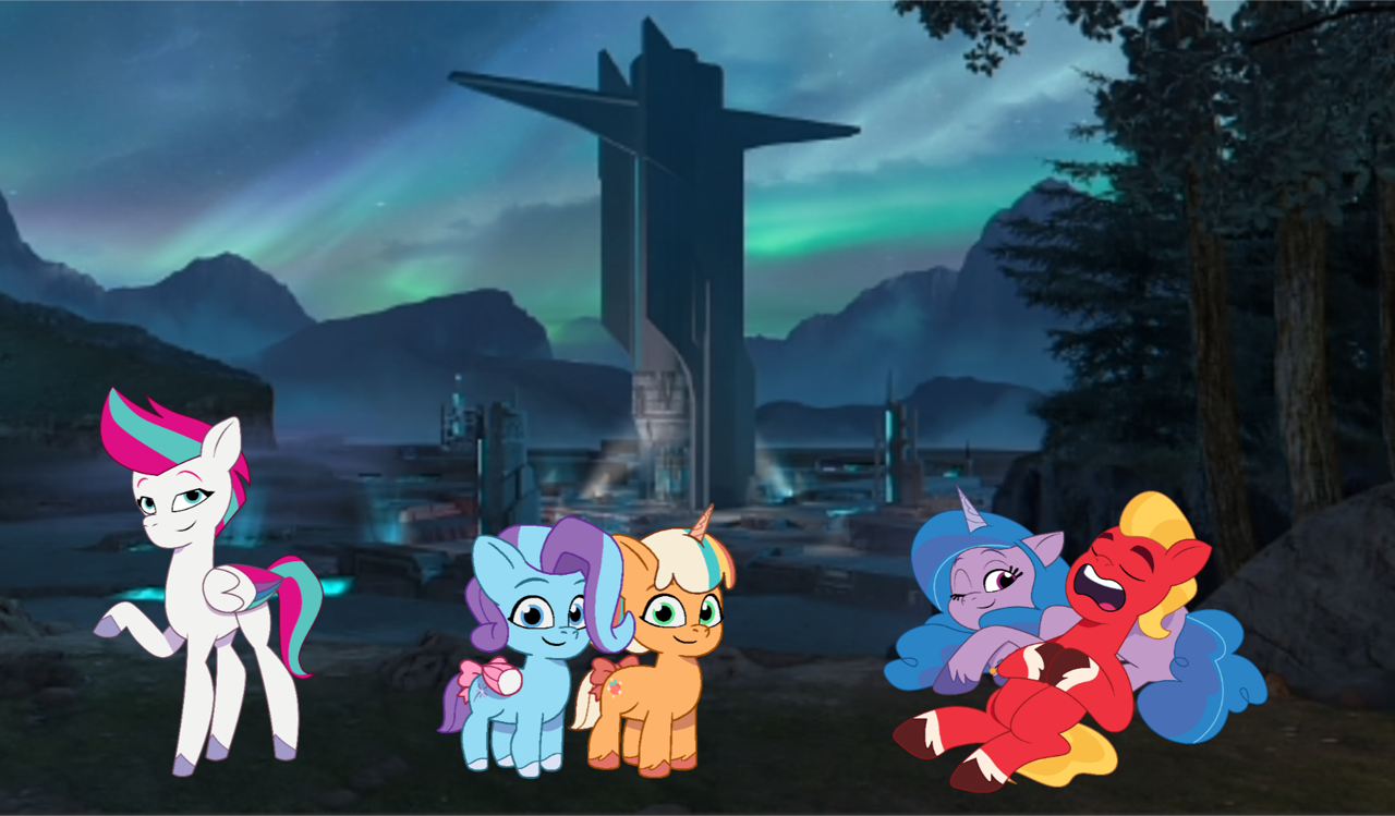 #3446815 - safe, artist:caseyben887, artist:prixy05, glory (g5), izzy moonbow, peach fizz ...