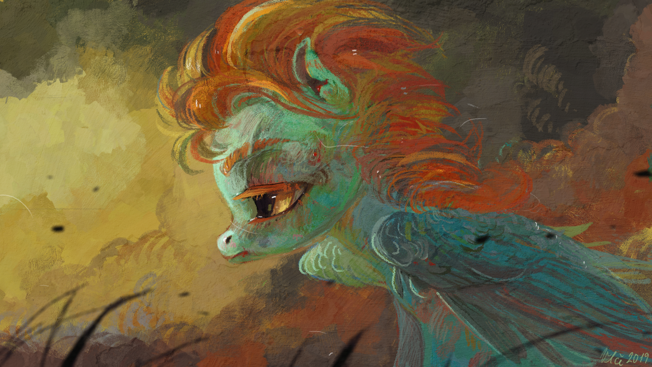 #3446969 - safe, artist:wolfiedrawie, lightning dust, pegasus, pony, g4 ...