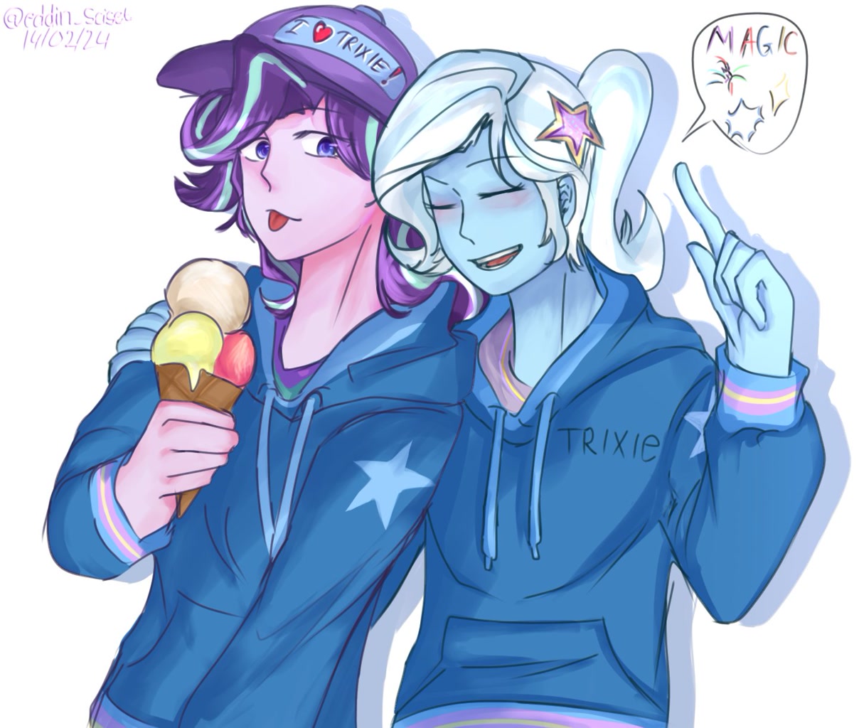 #3447178 - safe, artist:eddin_sciset, starlight glimmer, trixie ...