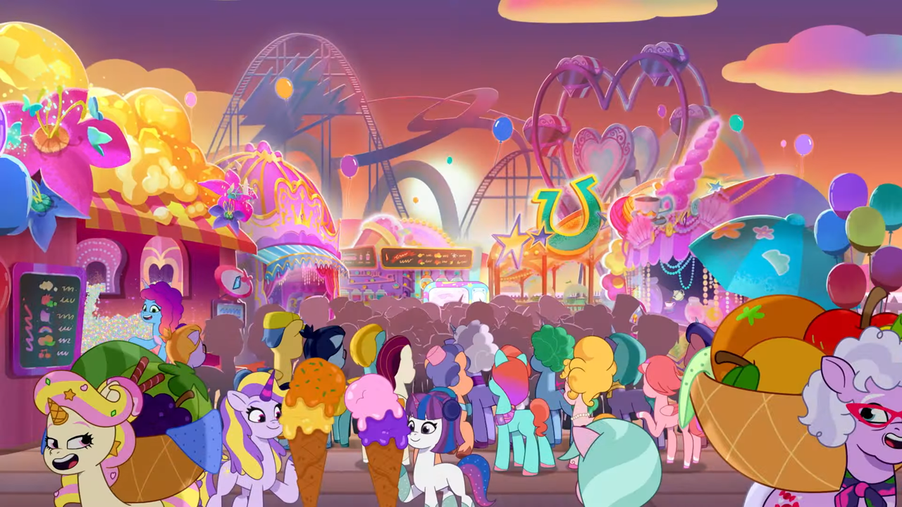 #3448649 - safe, screencap, berries (g5), dahlia, dreamy (g5), elderberry blossom, feather clips ...