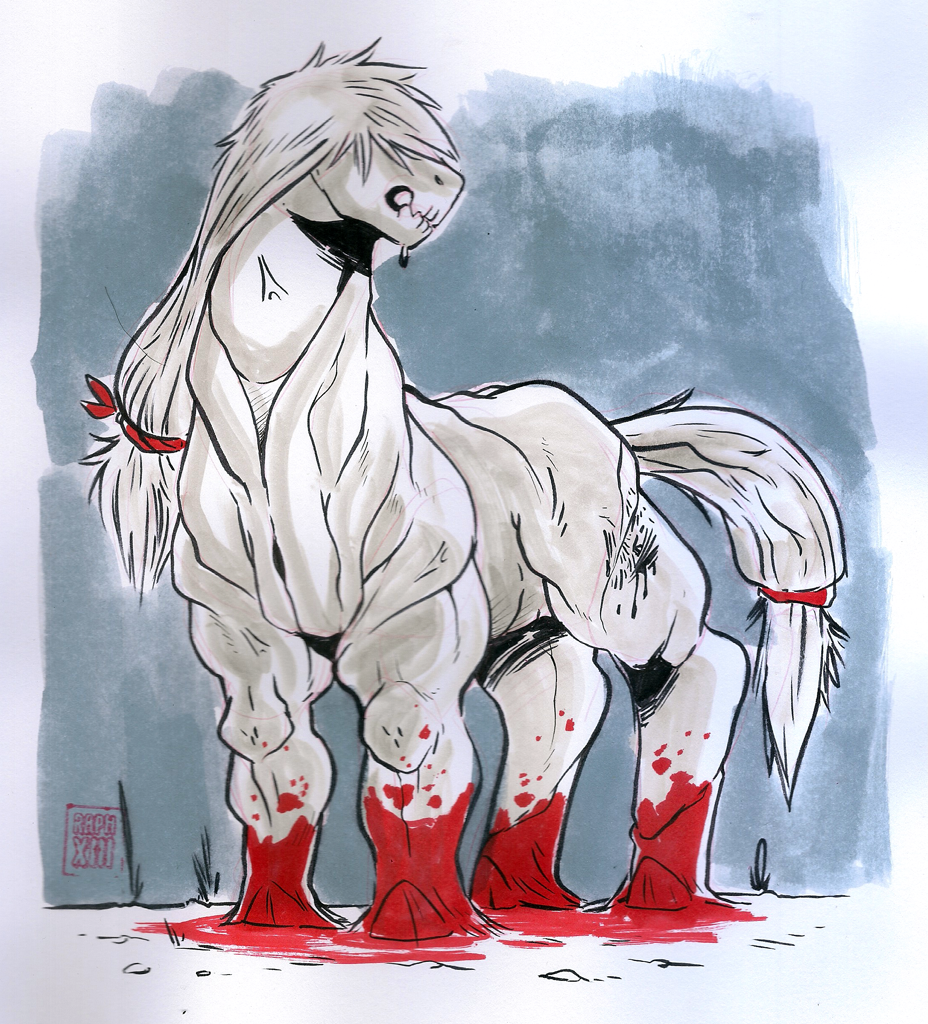 #3450384 - safe, artist:raph13th, applejack, g4, infected, infection au, marker drawing ...