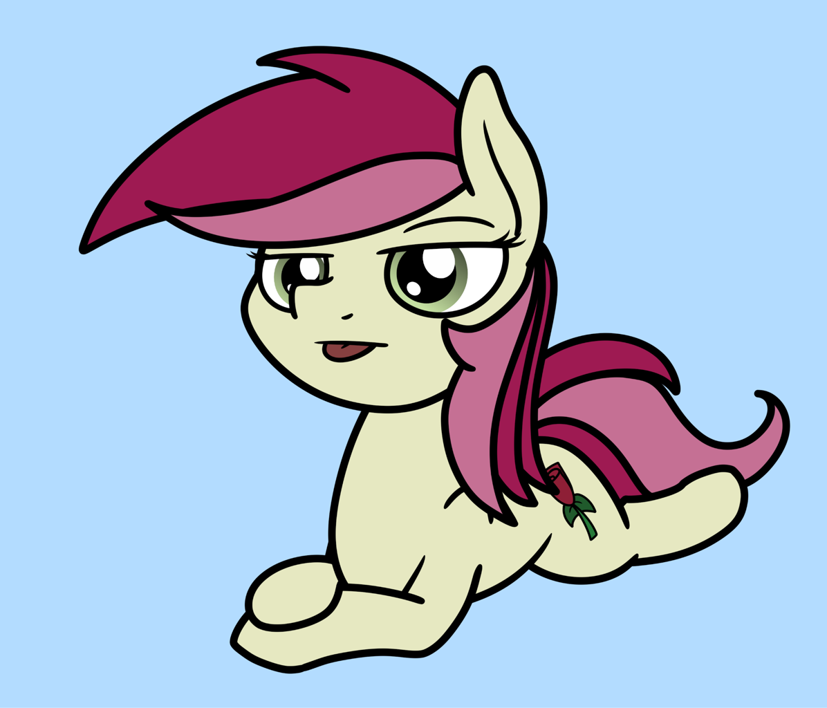 #3451107 - safe, artist:ewoudcponies, roseluck, earth pony, pony, g4, female, lidded eyes, light ...