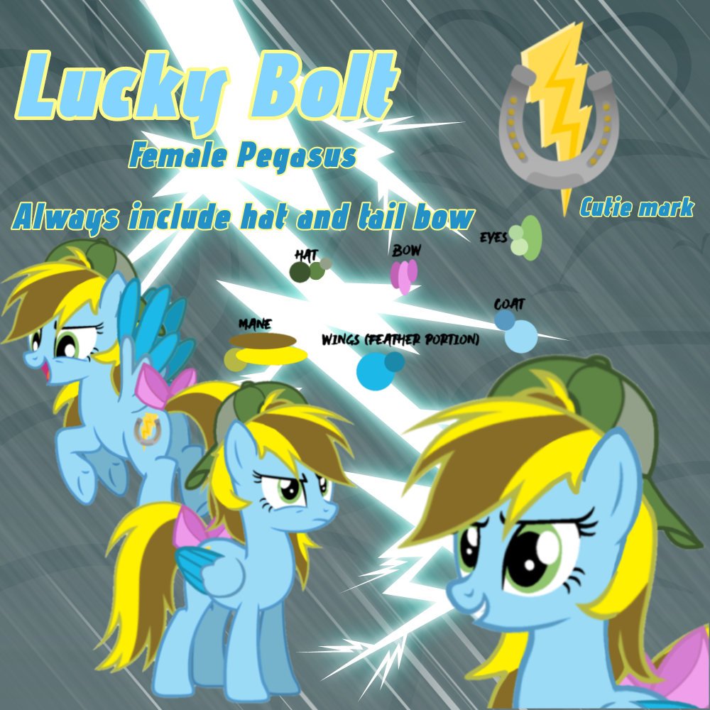 #3452916 - safe, artist:katsubases, artist:lucky bolt, artist:pegasski, oc, oc only, oc:lucky ...