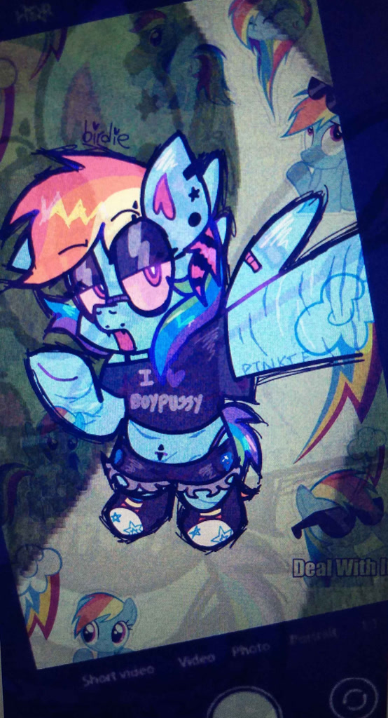 #3435727 - safe, artist:spritecranbirdie, rainbow dash, pegasus, semi ...