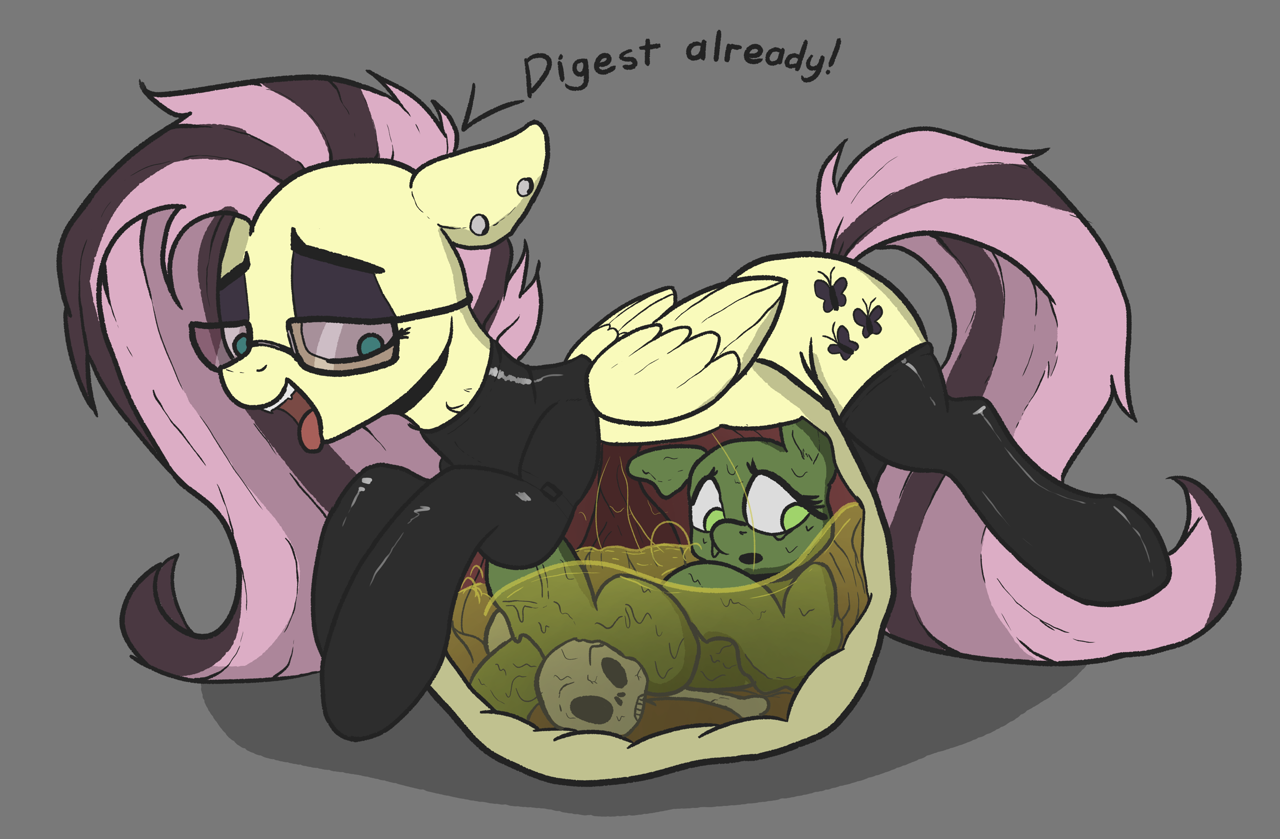 #3435988 - suggestive, artist:macromousie, fluttershy, oc, oc:anon ...