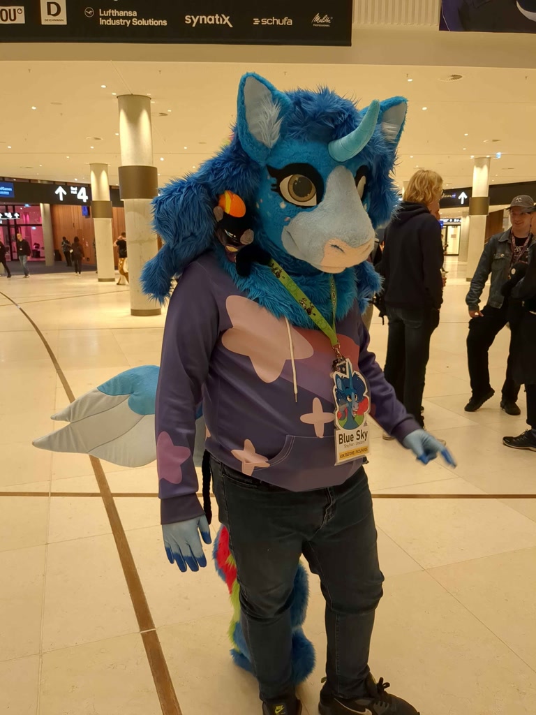 #3518998 - safe, oc, oc:blue sky, alicorn, human, alicorn oc, fursuit ...