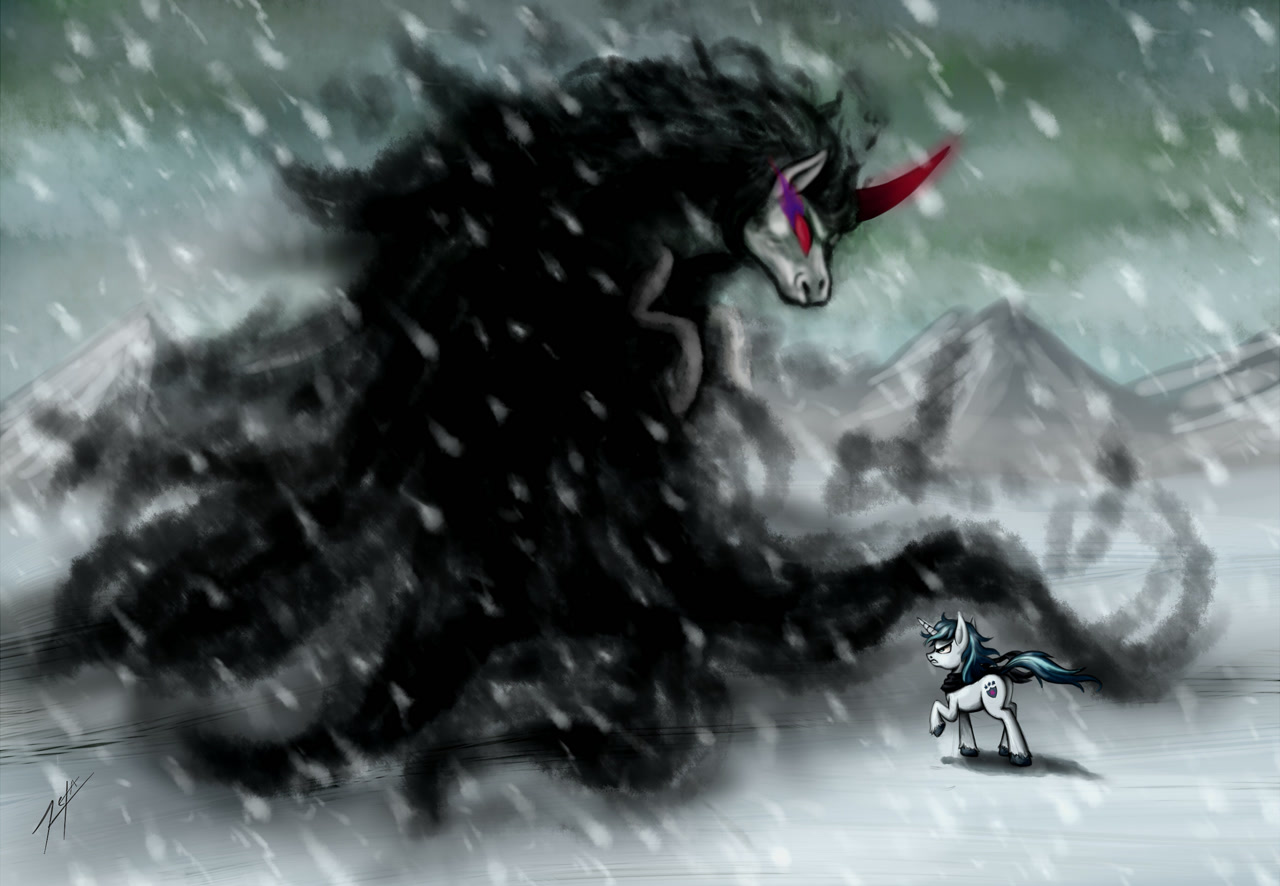 #3524645 - safe, artist:zetamad, king sombra, shining armor, pony ...