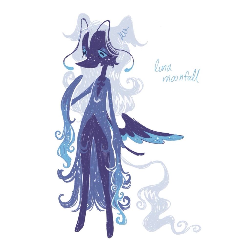 #3526175 - safe, artist:peaceandlove26, princess luna, alien, alien ...