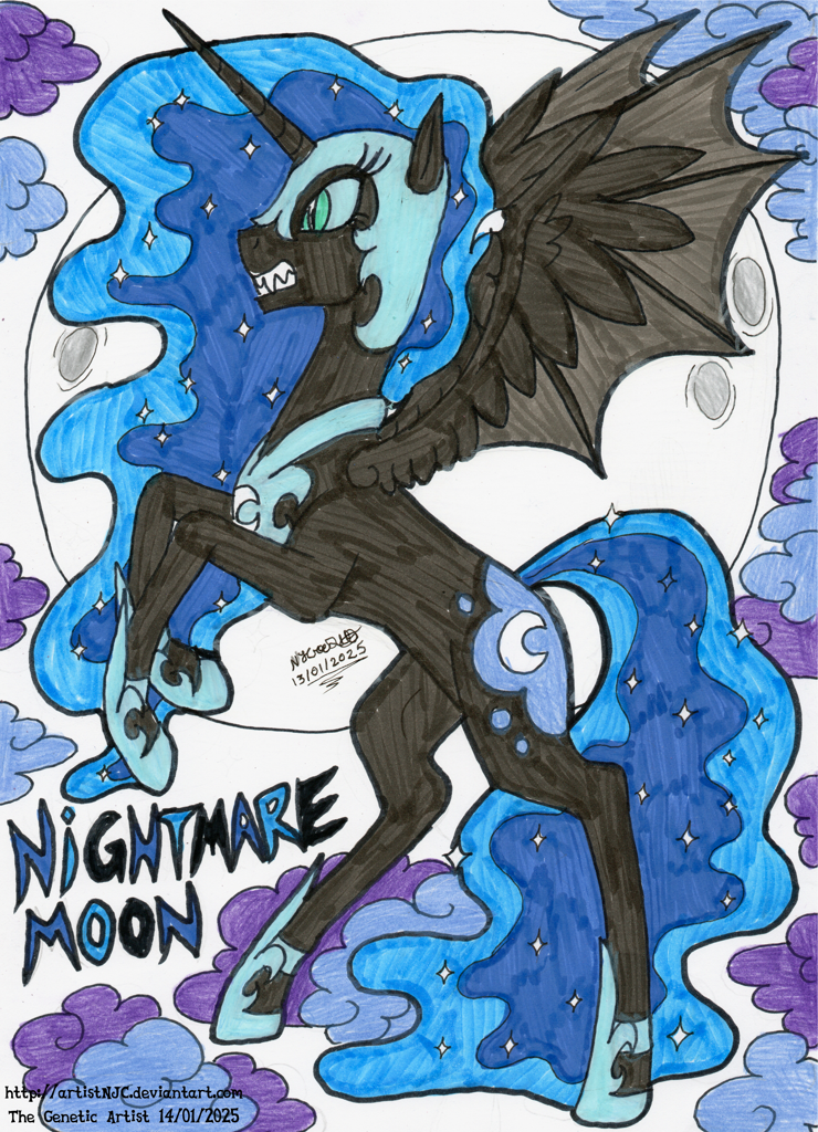 #3528411 - safe, artist:artistnjc, nightmare moon, alicorn, pony, g4 ...
