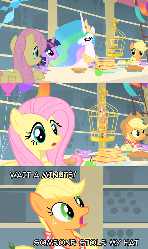 #3528828 - safe, edit, edited screencap, screencap, applejack, fluttershy, philomena, princess ...