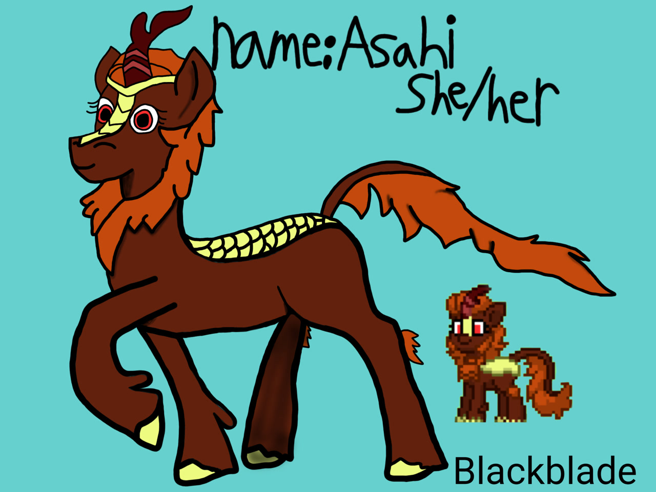 #3519359 - safe, artist:blackblade360, oc, oc only, oc:asahi, kirin, ashes town, 2024, 2025, bio ...