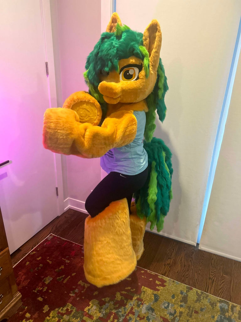 #3519388 - safe, artist:caffeinecraft, oc, oc only, fursuit, indoors ...