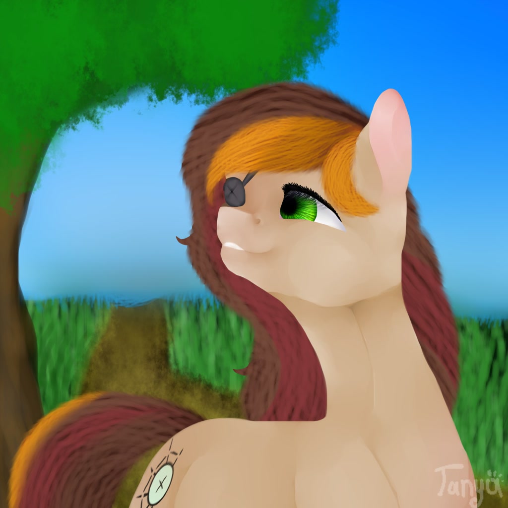 #3519500 - safe, oc, oc only, earth pony, pony, earth pony oc, eyepatch, female, female oc ...