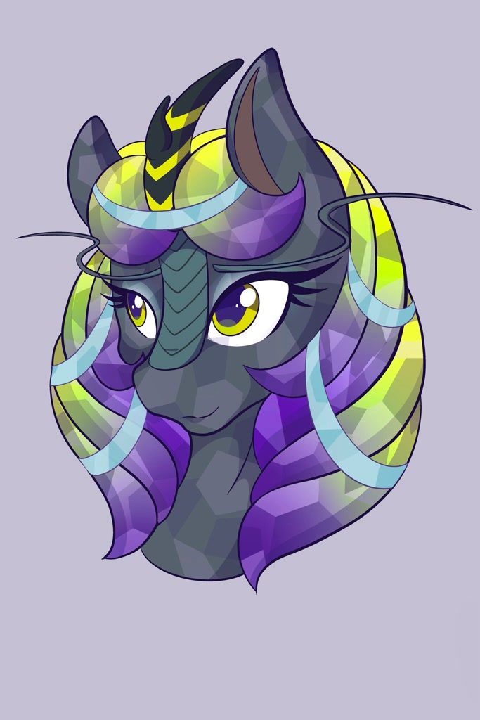 #3534367 - safe, artist:mscolorsplash, oc, oc only, kirin, bust, crystallized, female, gradient ...