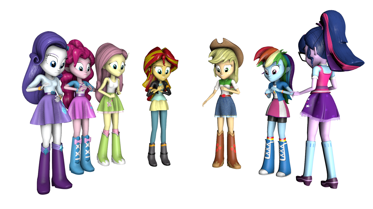 #3537502 - safe, artist:gaelgaming1, applejack, fluttershy, pinkie pie ...