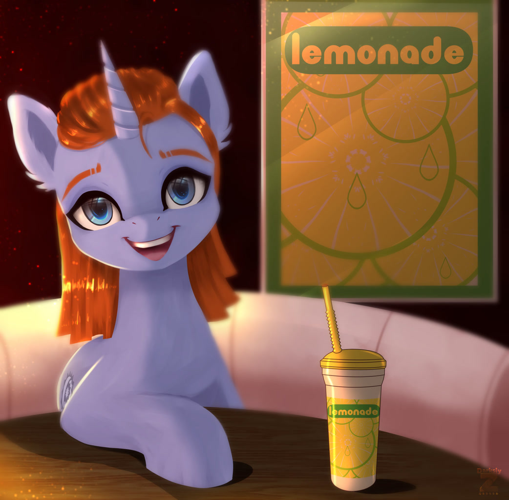 #3538872 - safe, artist:darksly, oc, oc only, oc:star crest, pony, unicorn, horn, indoors, juice ...