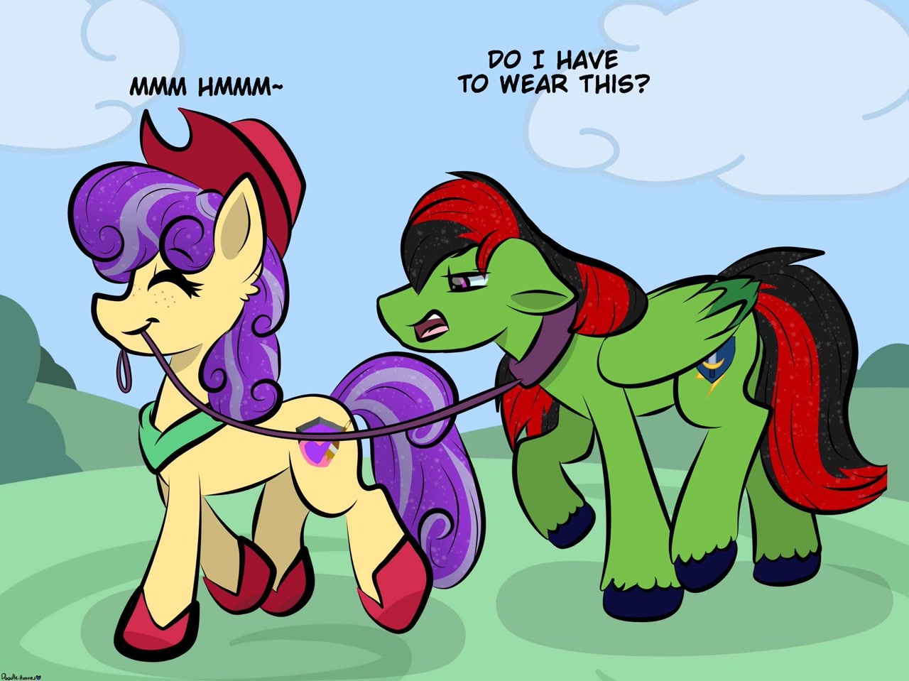 #3539288 - safe, artist:doodle-hooves, oc, oc:lightning weather, oc:quickdraw, collar, eyes ...