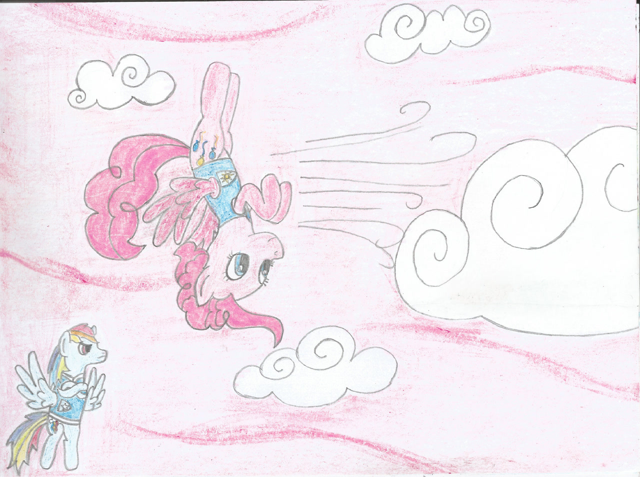 #3522056 - safe, artist:jakusi, pinkie pie, rainbow dash, pegasus, pony ...