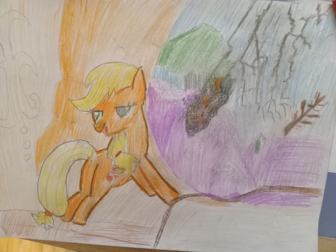 #3522122 - safe, artist:victoric1993, applejack, earth pony, pony, g4, look before you sleep, my ...