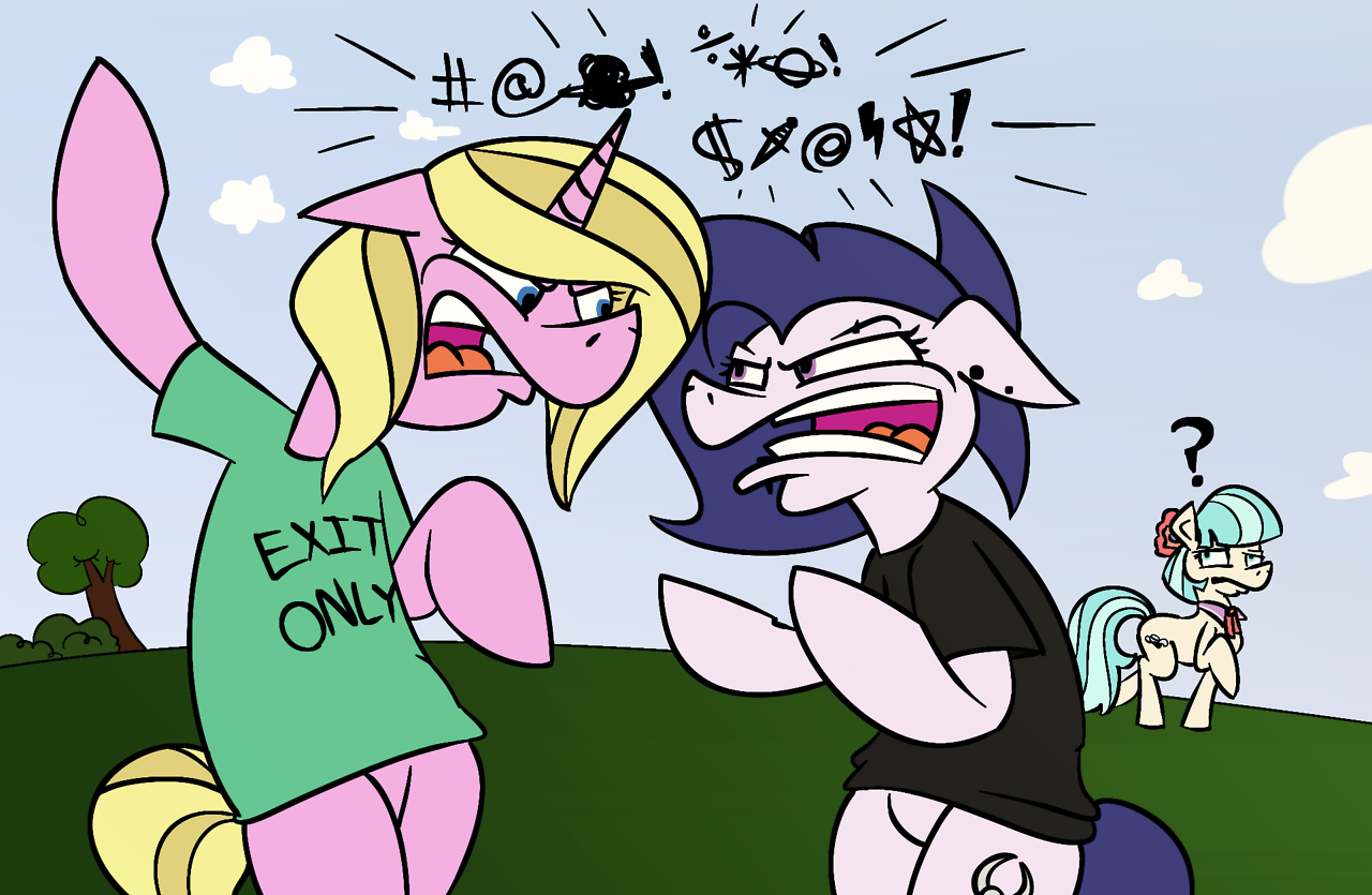 #3522652 - safe, artist:cowsrtasty, coco pommel, oc, oc:lavie, oc:limit ...